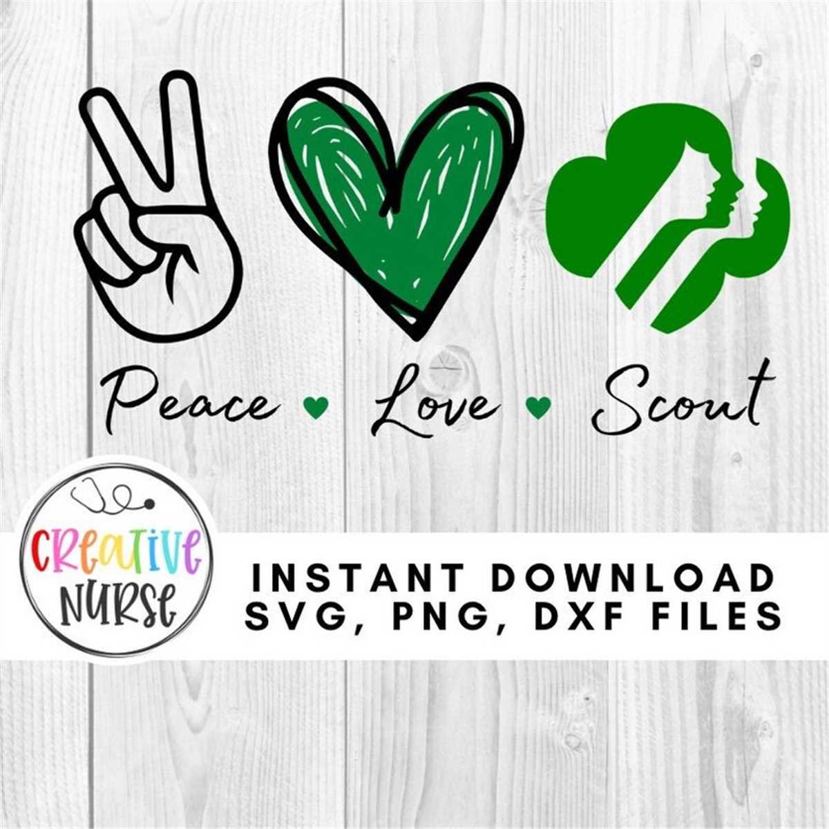 Instant Download Cut File / Peace, Love, Girl Scout Logo / | Inspire Uplift
