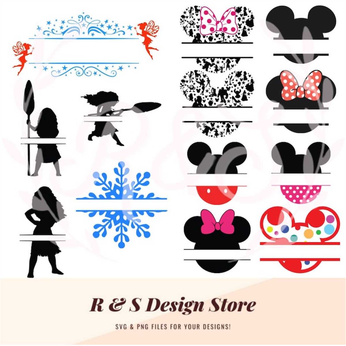 themed monograms, split mongrams, ears, princess, fairy, svg | Inspire ...
