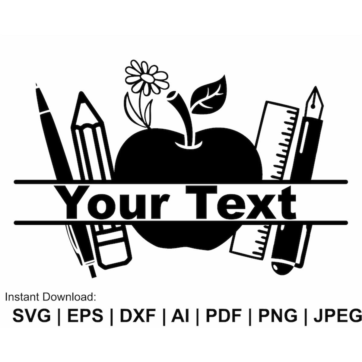 Teacher Svg, Teacher Split Monogram Svg, Stationery Svg, Bac | Inspire ...