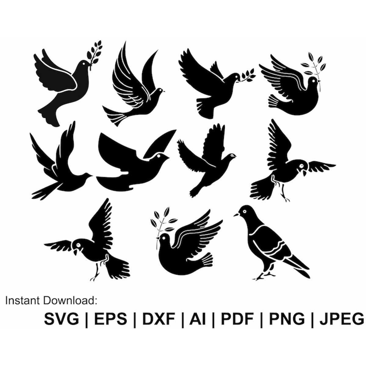 Doves Svg, Dove Svg Bundle, Pigeon Svg, Bird Svg, Dove Decor | Inspire ...