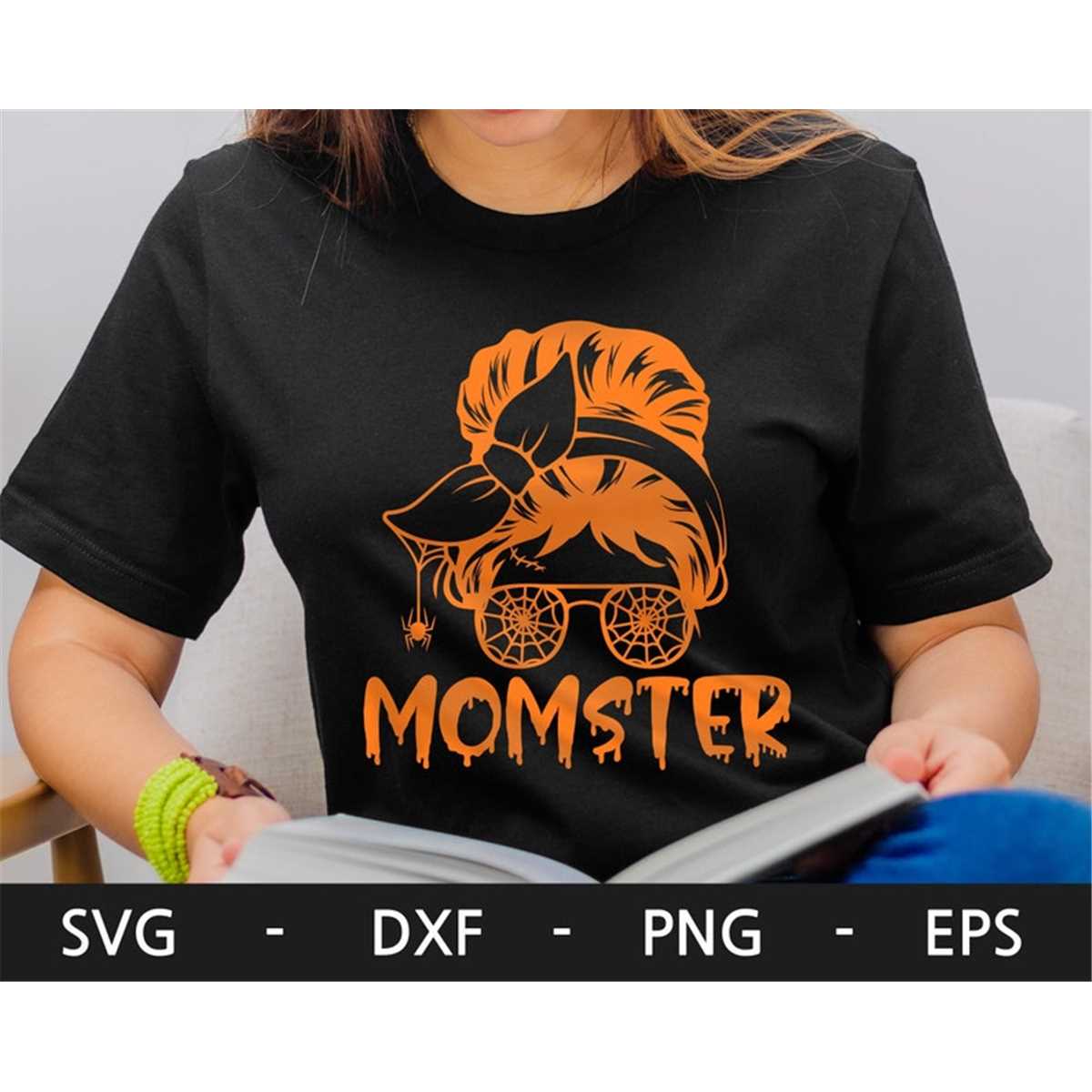 Momster svg, Halloween Mom svg, Messy Bun svg, Halloween svg | Inspire ...