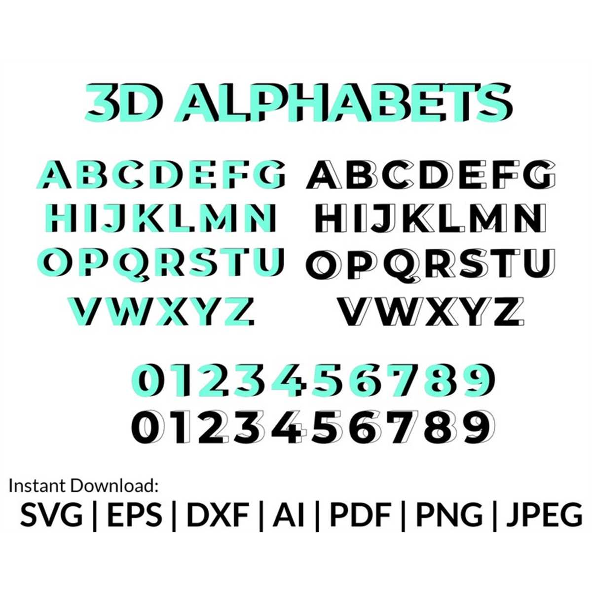 Shadow Alphabet Svg, Shadow Cursive Letter Svg, Angled Block | Inspire ...