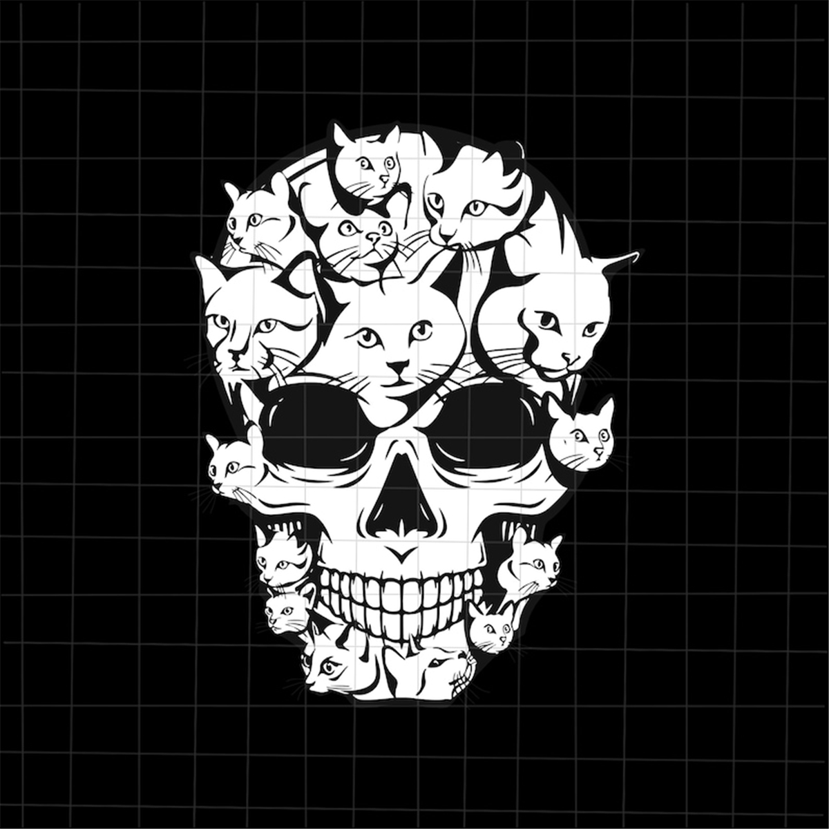 Skull Cat Svg, Skull Halloween Cat Svg, Cat Halloween Svg, L - Inspire ...