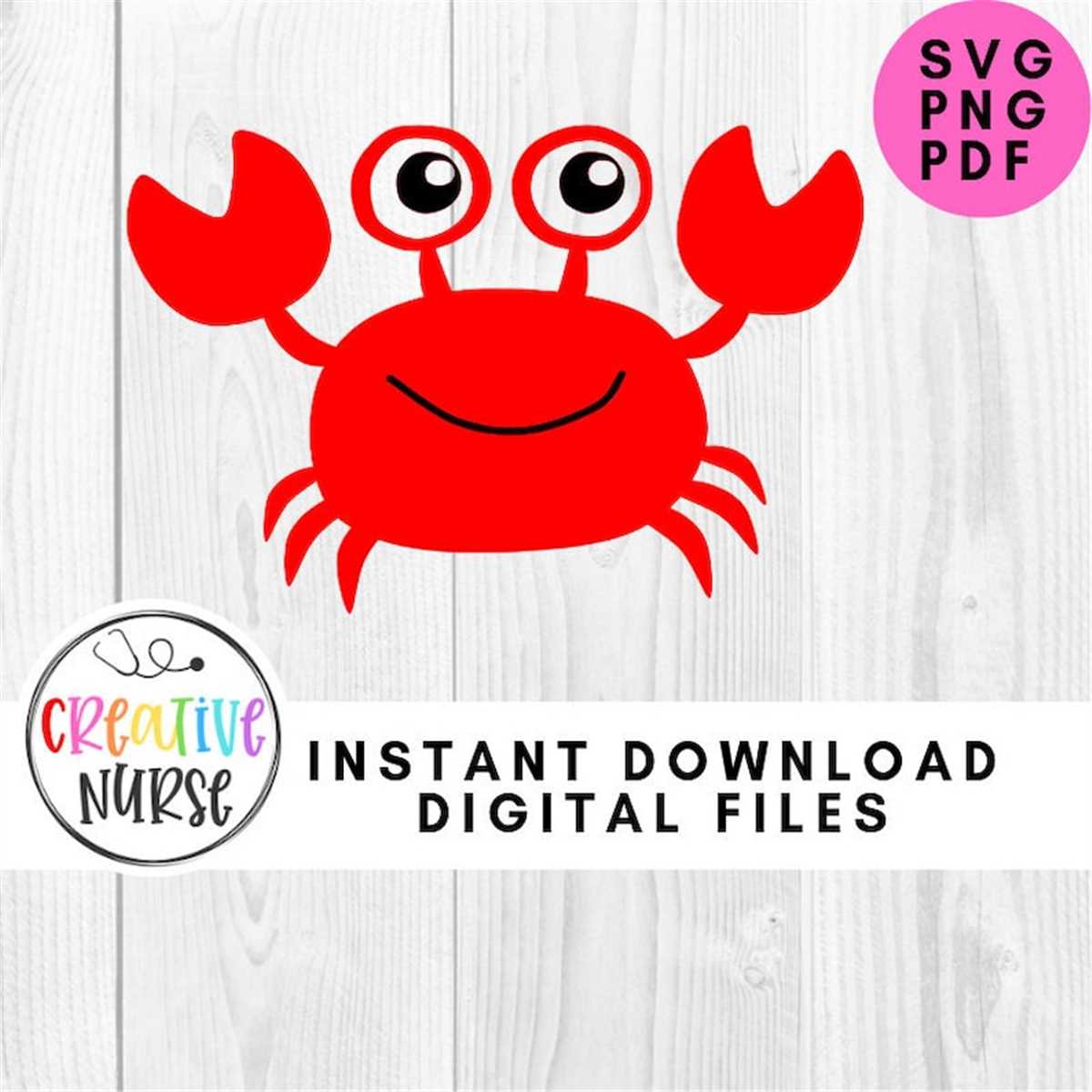 Instant Download Cut File SVG / Cute Crab / svg pdf png cut | Inspire ...