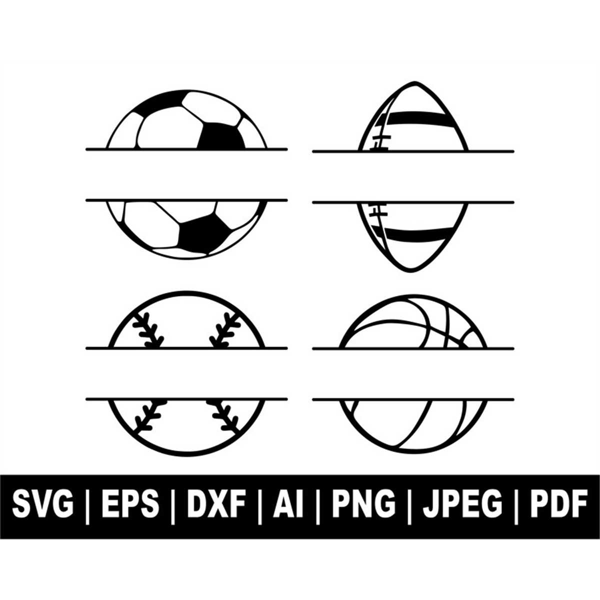 Sports Balls Monogram Svg, Soccer Svg, Football Svg, Basebal | Inspire ...