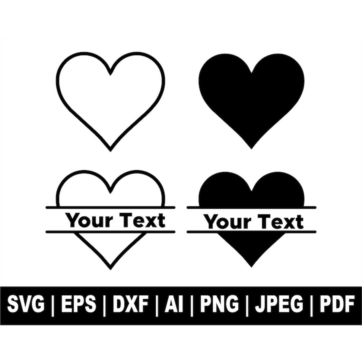 Heart Svg Bundle, Heart Svg, Heart Monogram Svg, Valentine D | Inspire ...