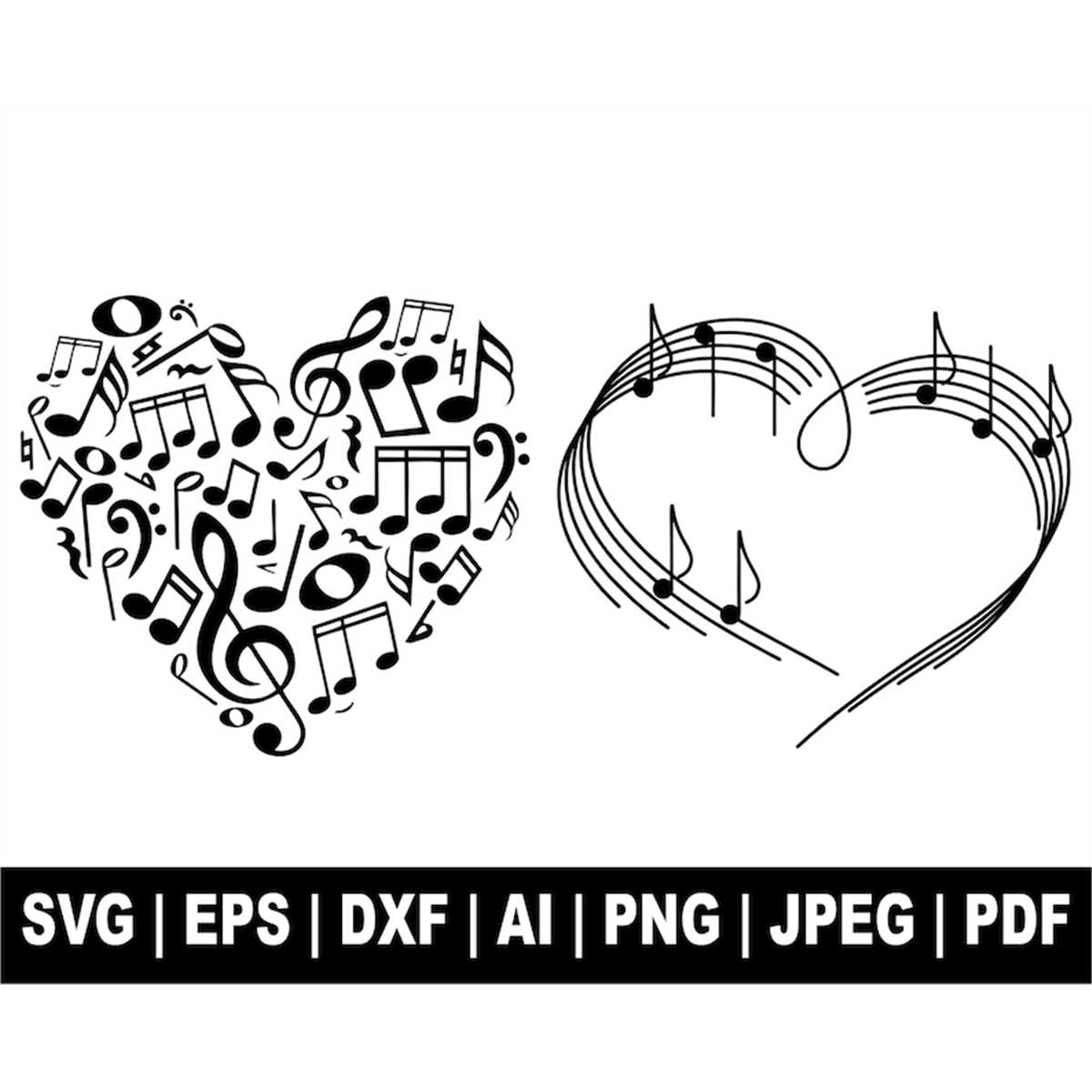 Heart Music Notes Svg, Music Note Svg, Heartbeat Svg, Musica | Inspire ...