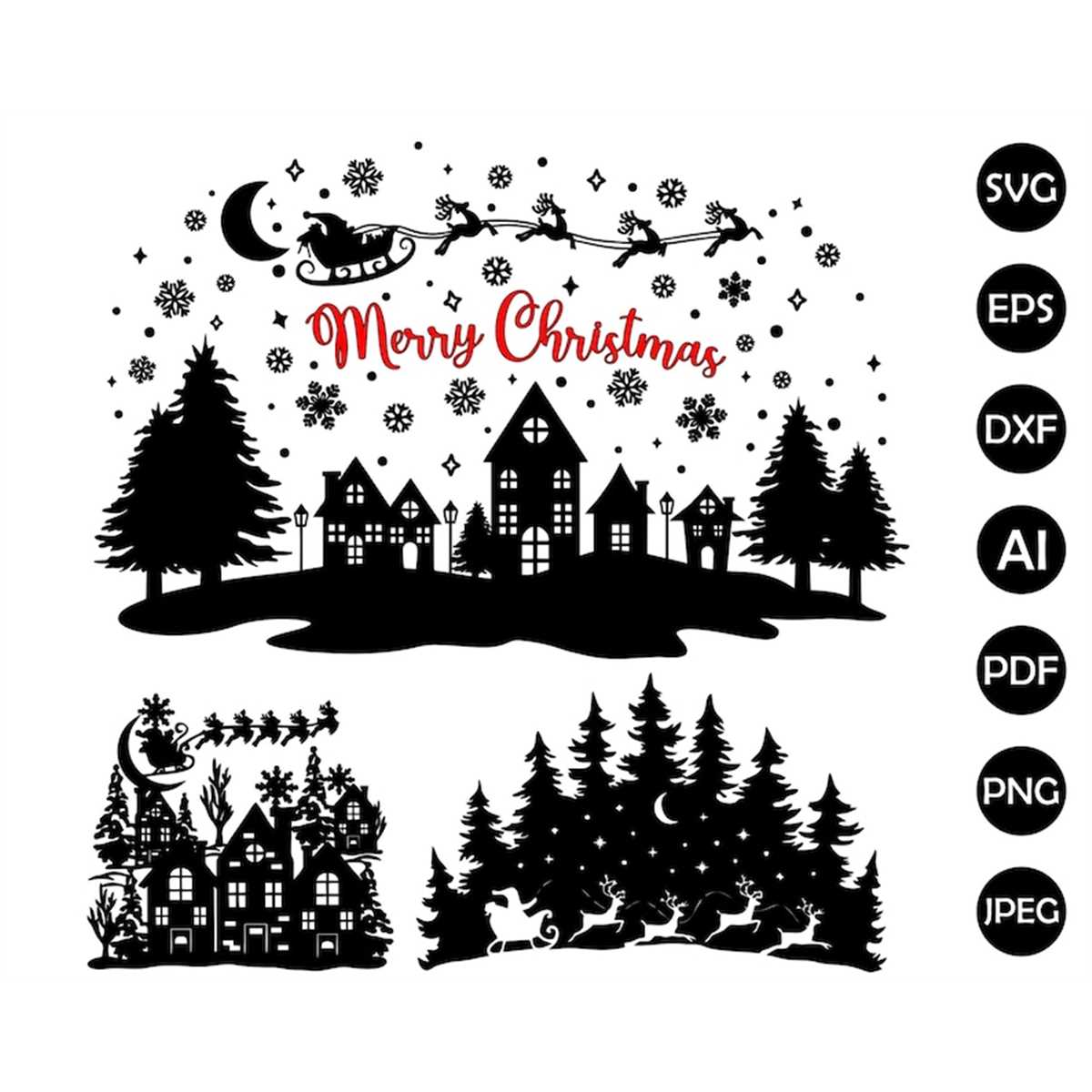 Christmas Scene Bundle Svg, Christmas Scene Svg, Christmas S | Inspire ...
