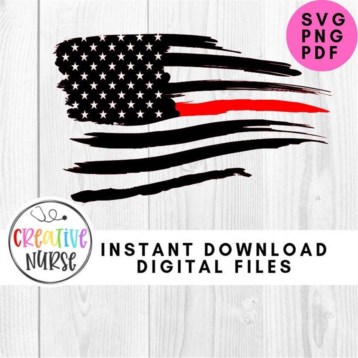Thin Red Line Flag Svg | Inspire Uplift