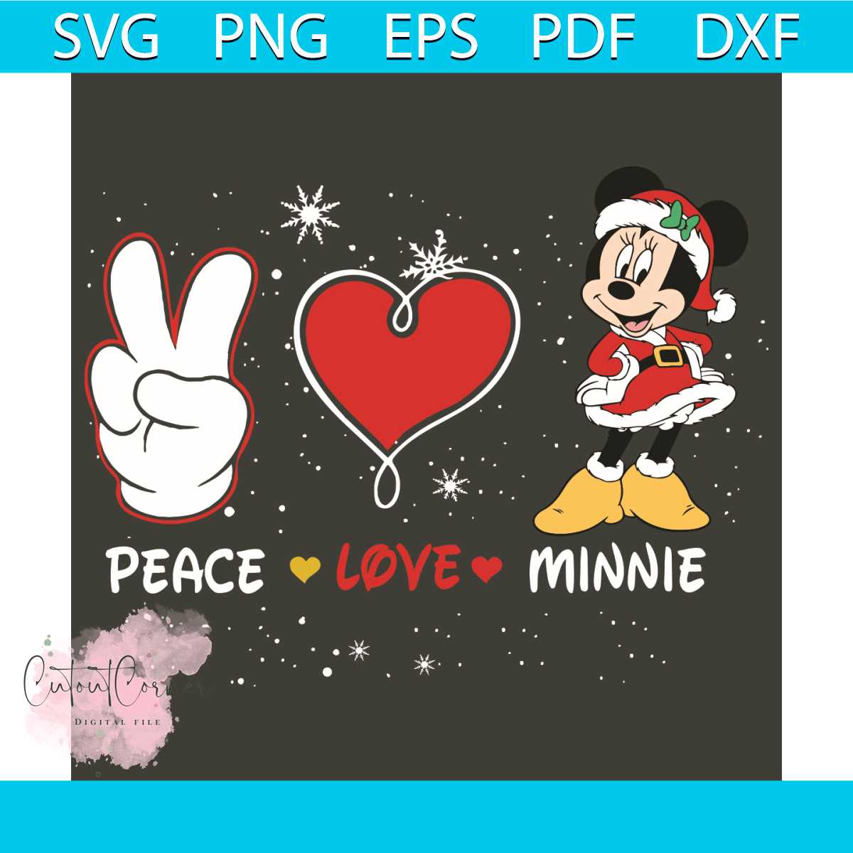 Peace Love Minnie Svg, Christmas Svg, Minnie Svg, Peace Svg, | Inspire ...