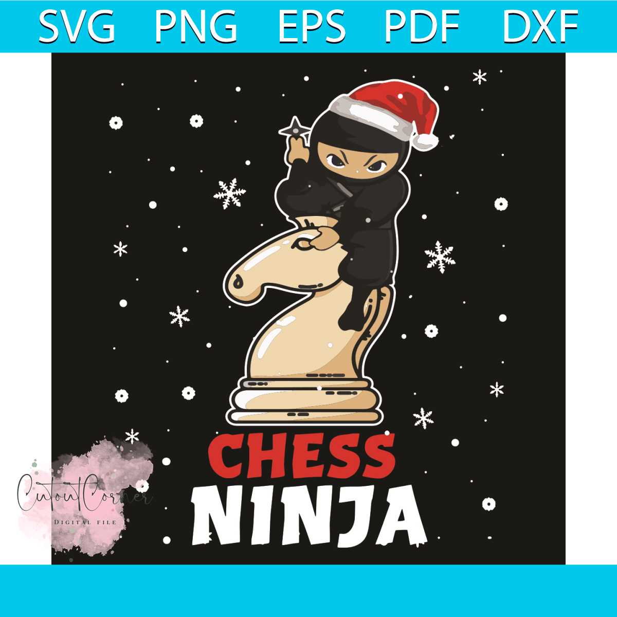 Chess Ninja Svg, Christmas Svg, Chess Svg, Ninja Svg, Snowfl | Inspire ...