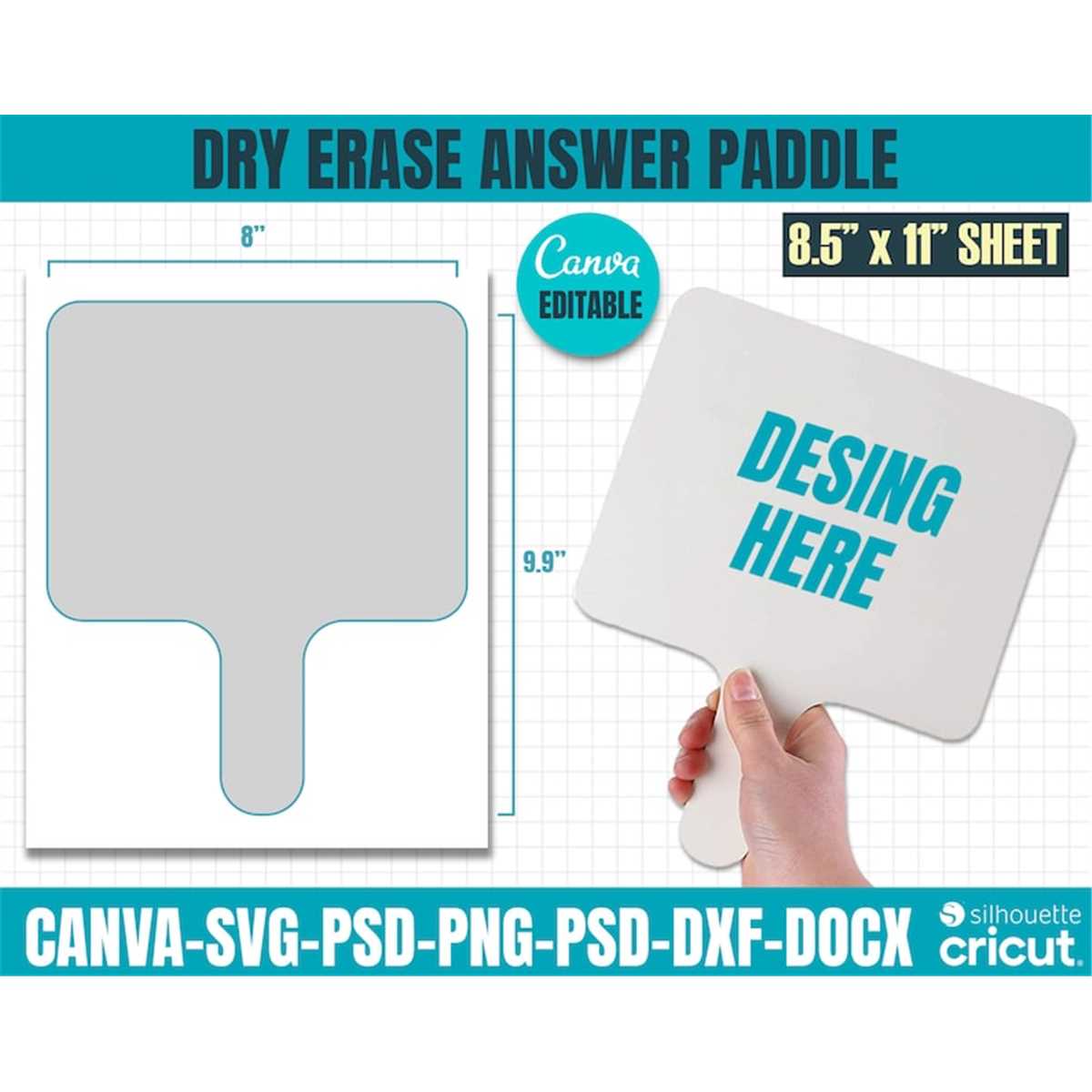 Dry Erase Answer Paddle Template Svg, Blank paddle Board Tem - Inspire ...
