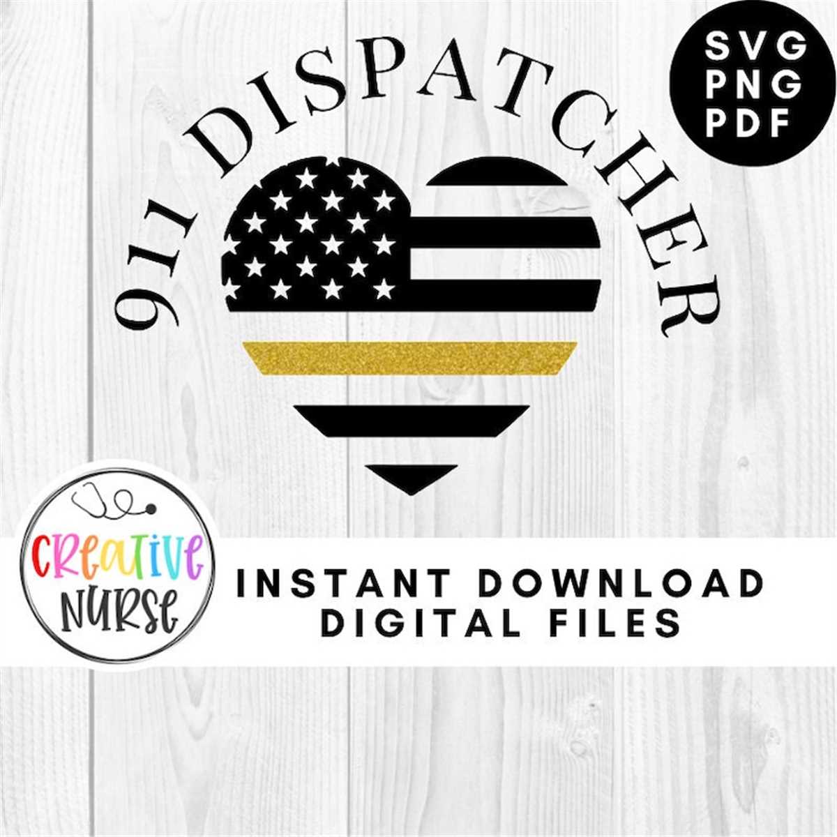 instant download cut file / 911 Dispatcher Thin Gold Line He | Inspire ...