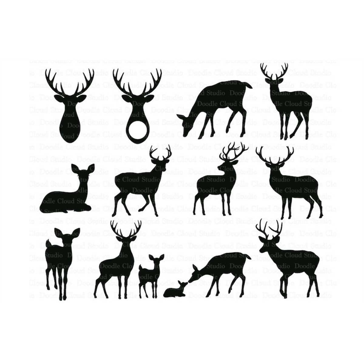 Deers SVG, Mama and Baby Deer, Deer Monogram svg, Deer SVG f - Inspire ...