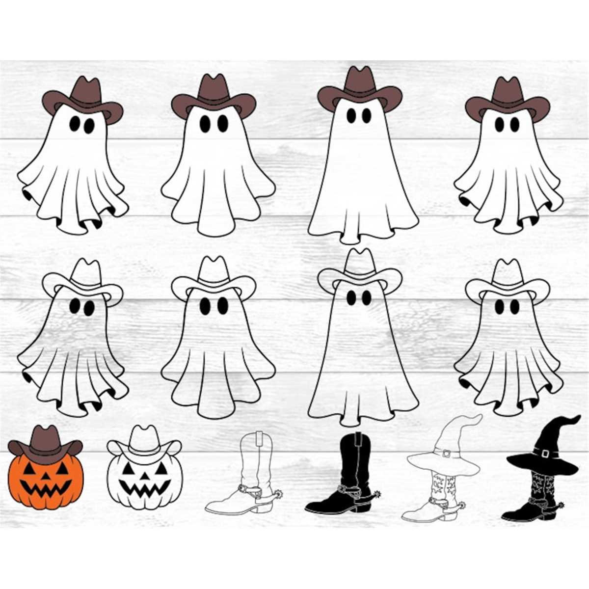 Cowboy Ghost SVG PNG, Cowboy Ghost Halloween, Cute Ghost Cli - Inspire ...
