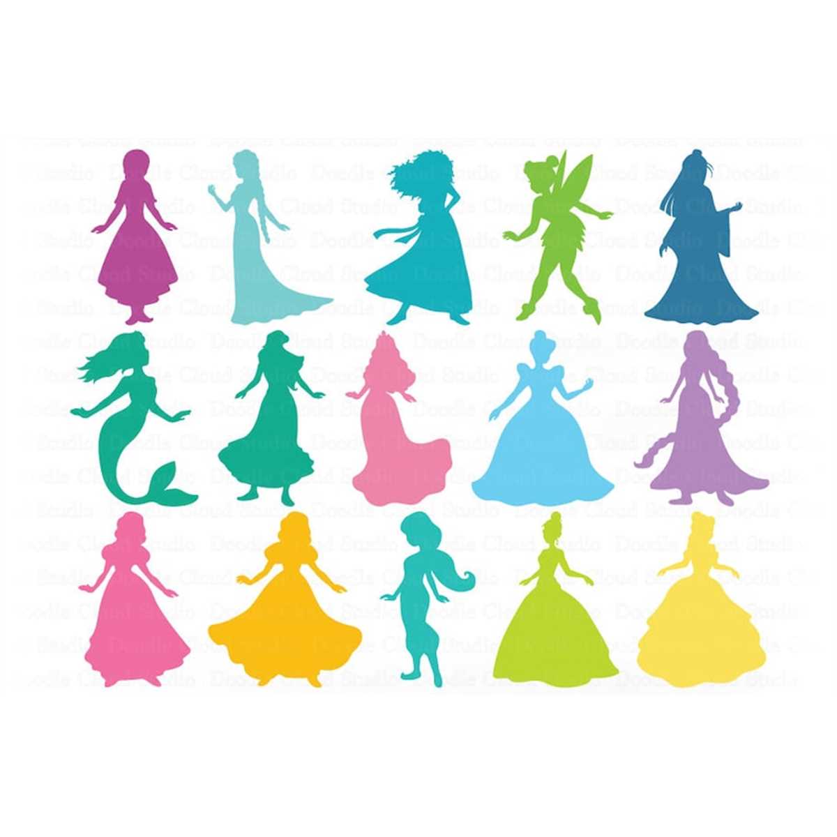 Princess SVG, Princesses Bundle SVG Files for Silhouette and | Inspire ...