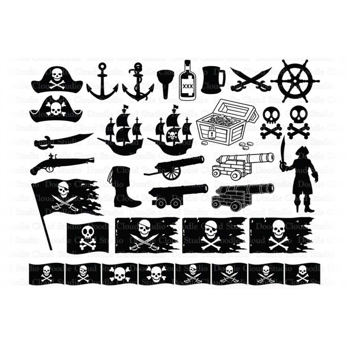 Pirate Bundle SVG, Pirate SVG files for Silhouette Cameo and - Inspire ...