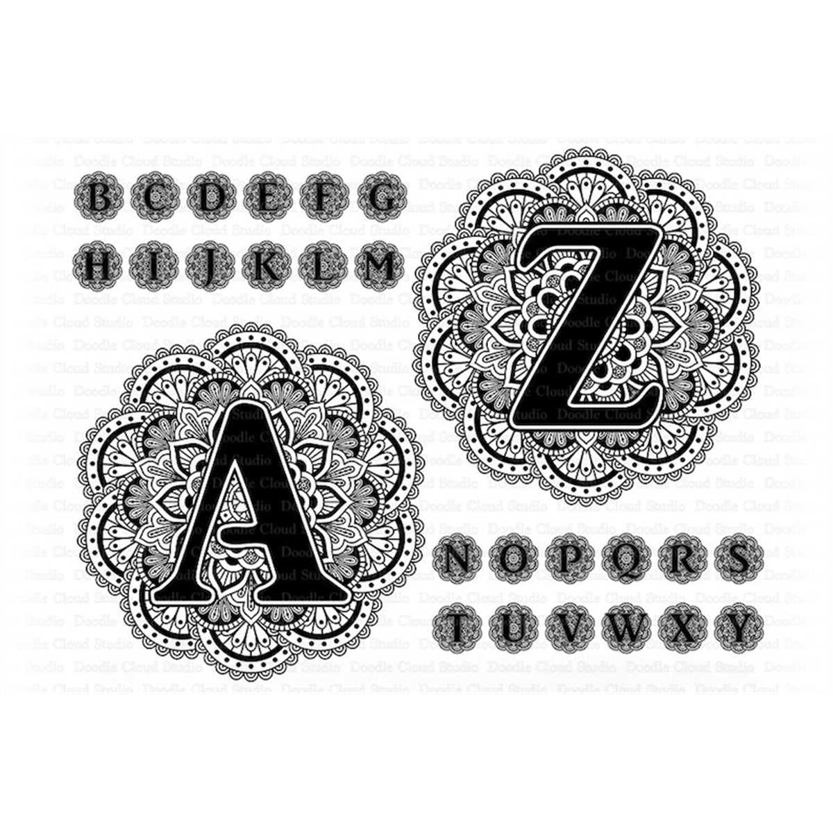 Mandala Alphabet SVG Bundle,Mandala Letters SVG Cut Files fo - Inspire ...