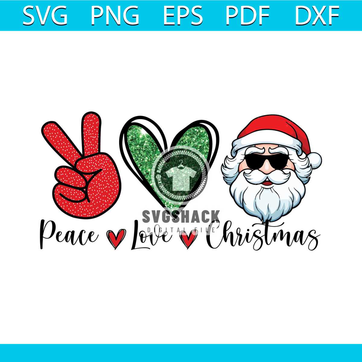 Santa Claus Peace Love Christmas SVg, Christmas Svg, Santa C - Inspire ...