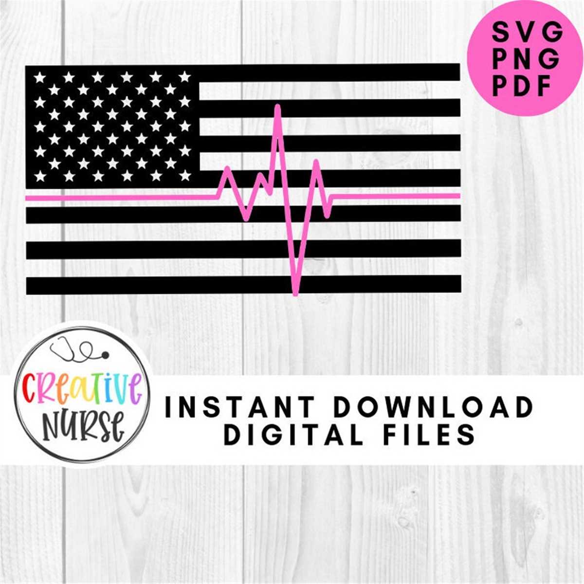 Instant Download Cut File SVG / Thin Pink Line EKG Heartbeat | Inspire ...