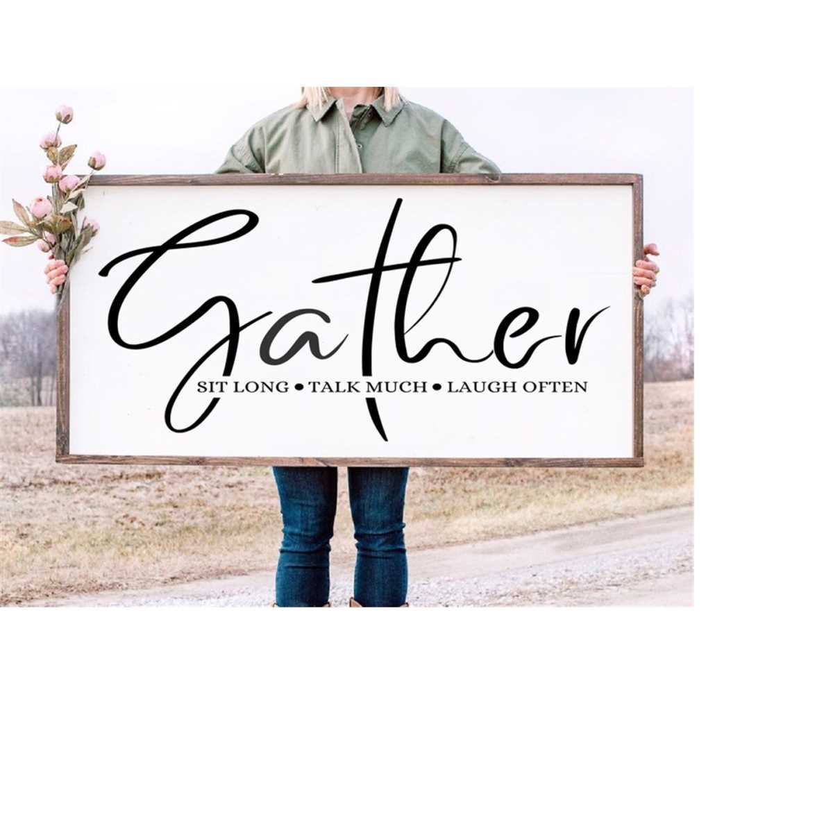 Gather SVG, PNG, Large Wall Sign SVG, Cricut Svg Cut File, S | Inspire ...