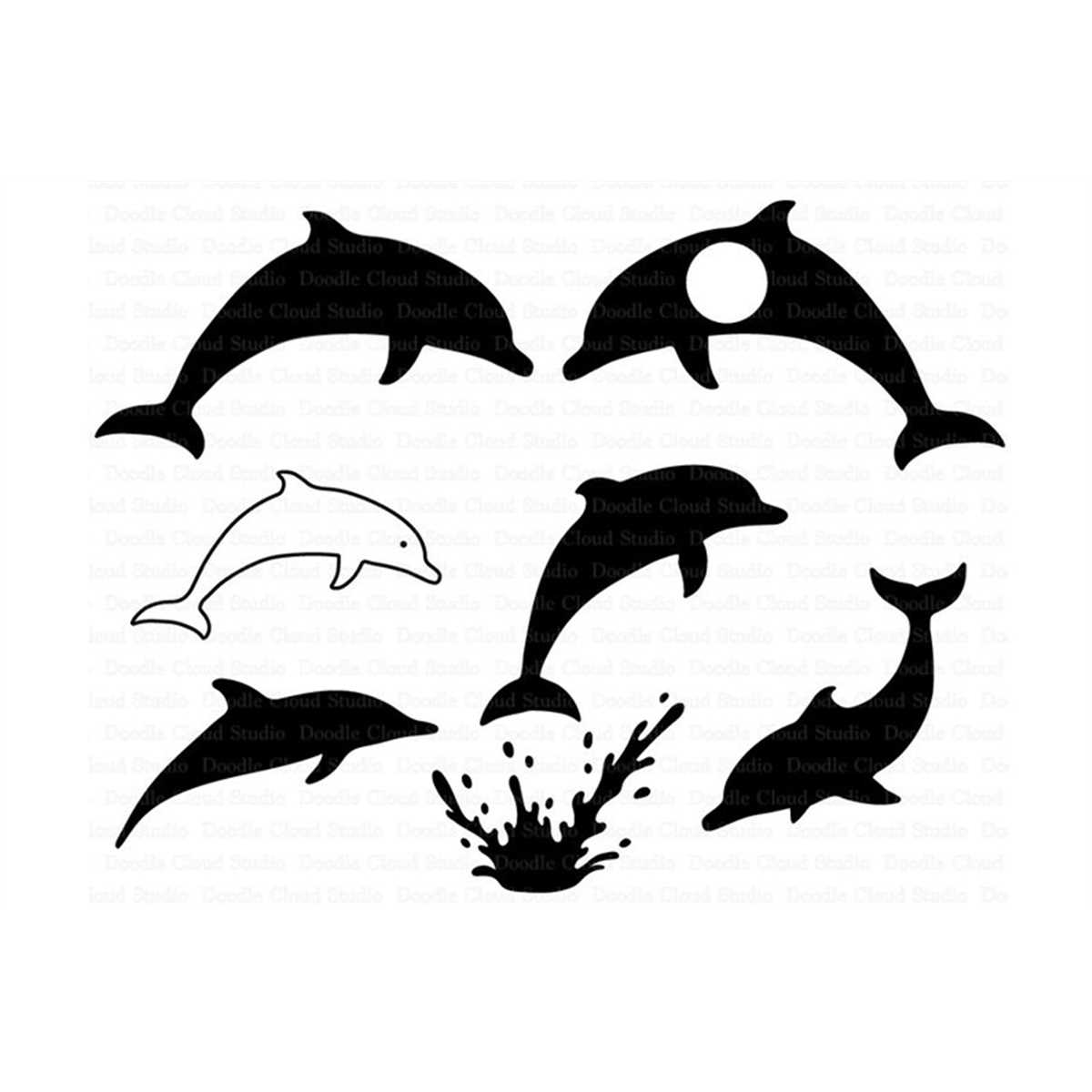 Dolphins SVG, Dolphin Monogram, Dolphin SVG files for Silhou - Inspire ...