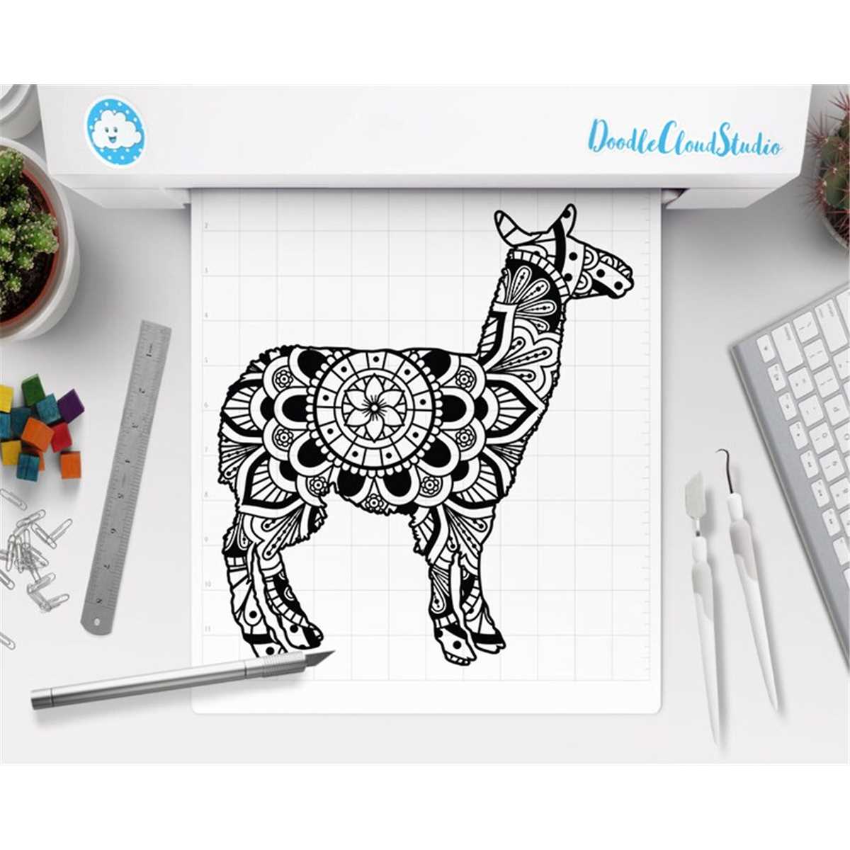 Llama SVG, Llama Mandala SVG Files for Silhouette Cameo and - Inspire ...
