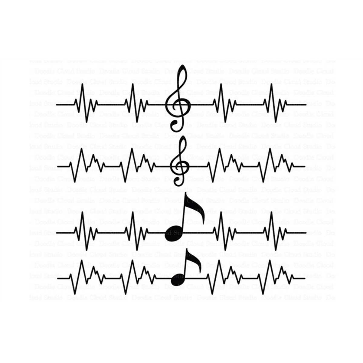 Musical Notes SVG, Musical Heart beat SVG Files for Silhouet | Inspire ...
