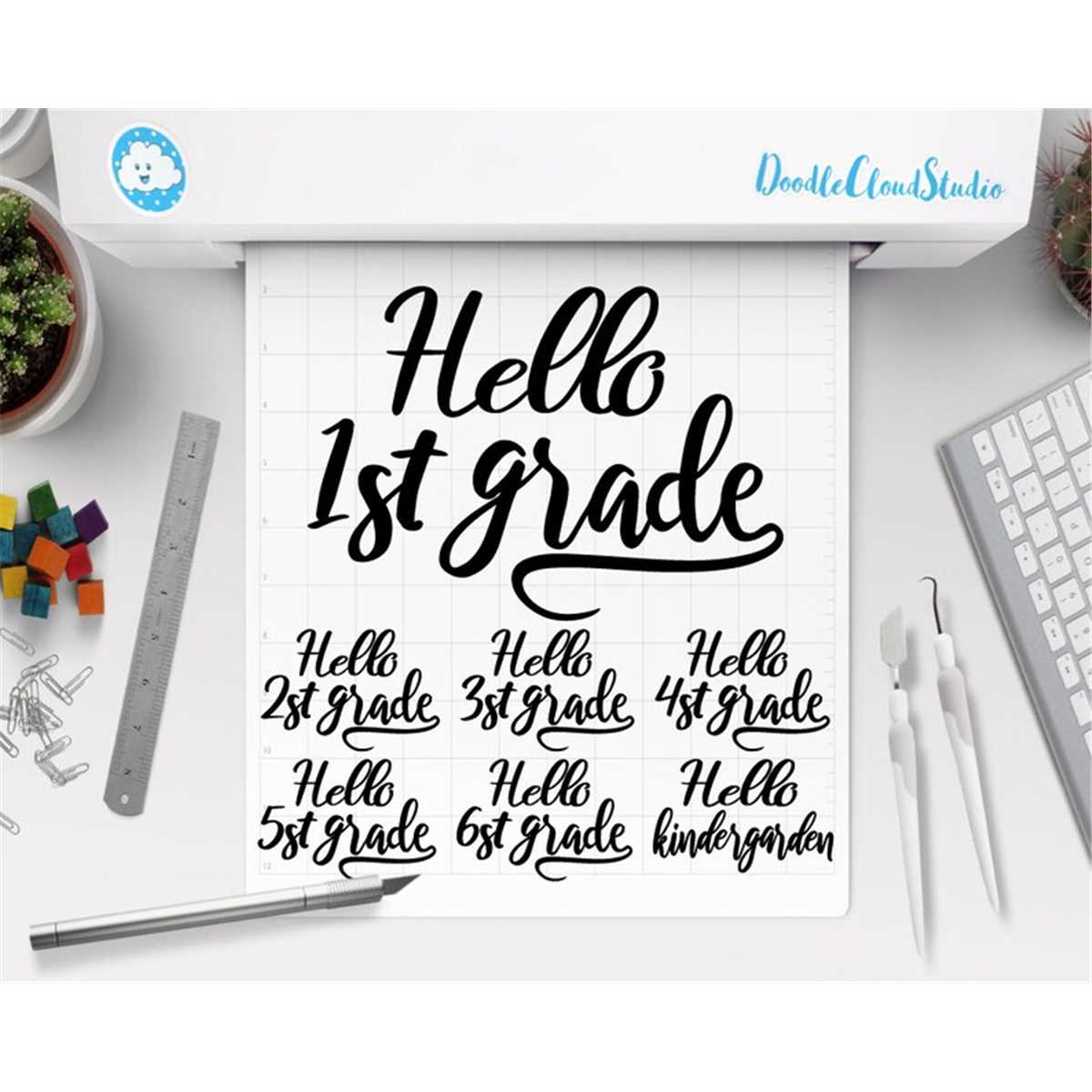 Hello Grade Bundle SVG, 1st Grade of School SVG Files for Si - Inspire ...
