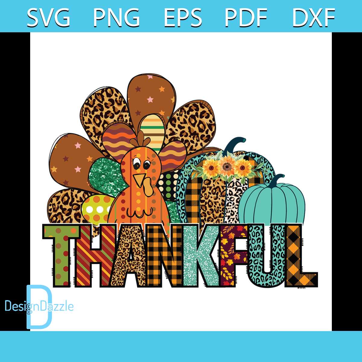 Thankful Svg, Thanksgiving Svg, Turkey Svg, Blessed Svg, Giv - Inspire ...