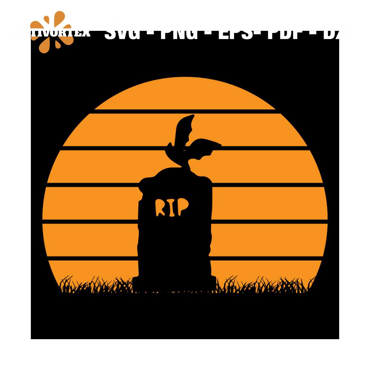 Halloween RIP Retro Sunset Svg, Halloween Svg, Halloween Tom | Inspire ...