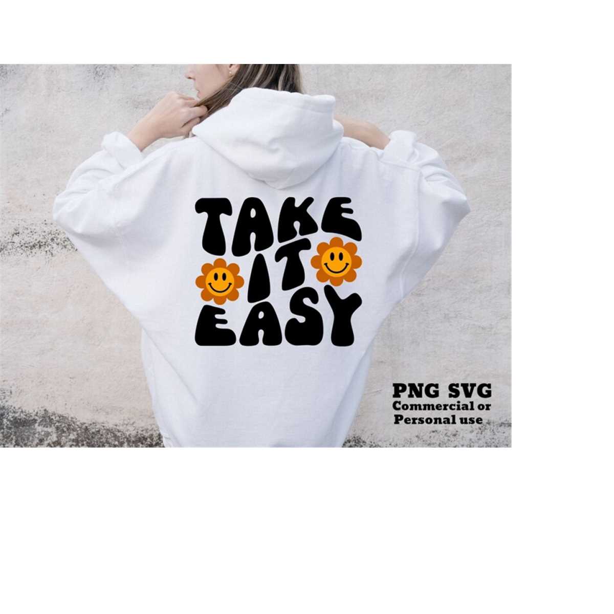 Take It Easy SVG PNG, Retro Wavy Text SVG, Daisy Svg, Retro | Inspire ...