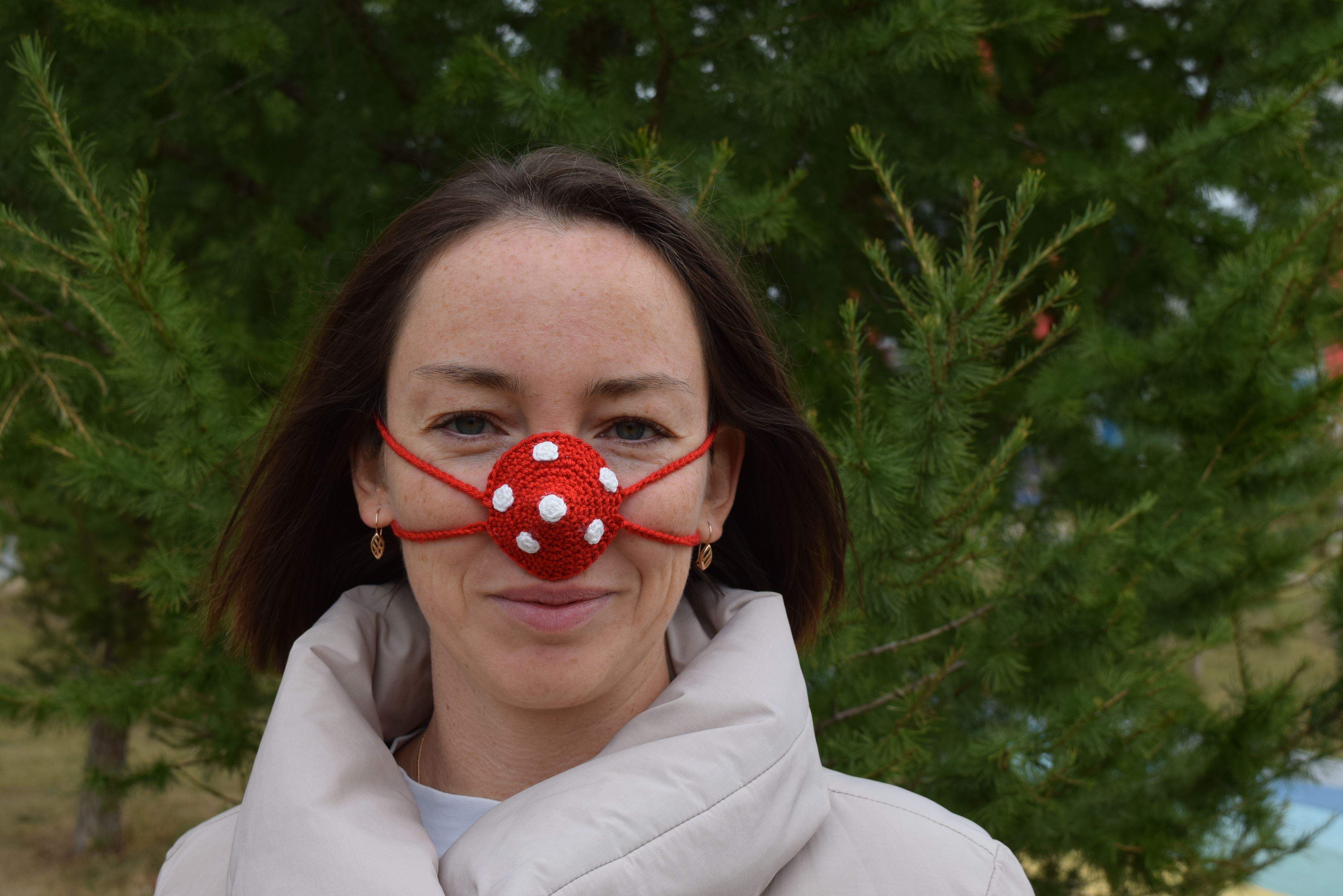 Mushroom nose hat. Red nose warmer. Funny halloween mask. St | Inspire ...