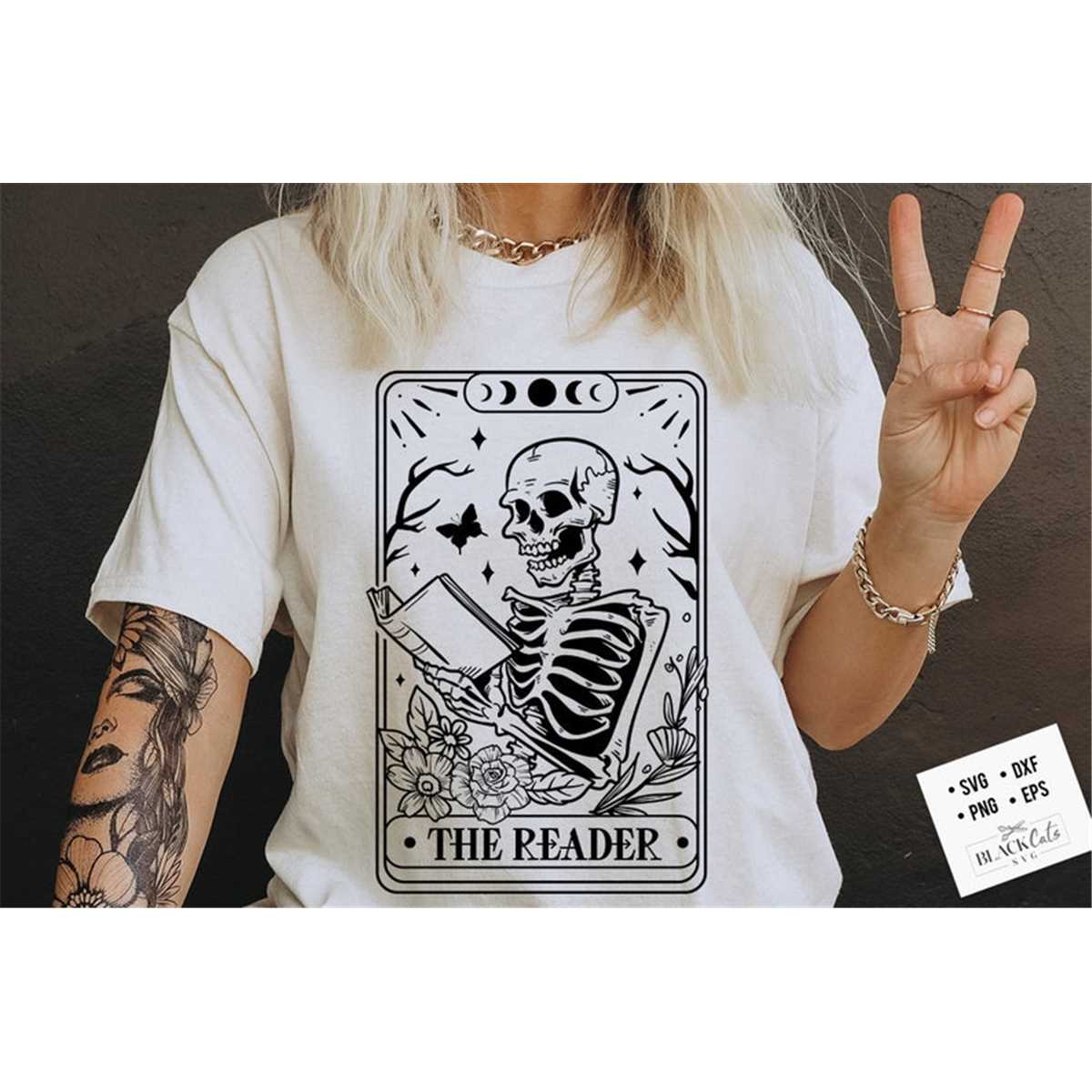 The reader tarot card SVG, Skeleton reading svg, The reader | Inspire ...