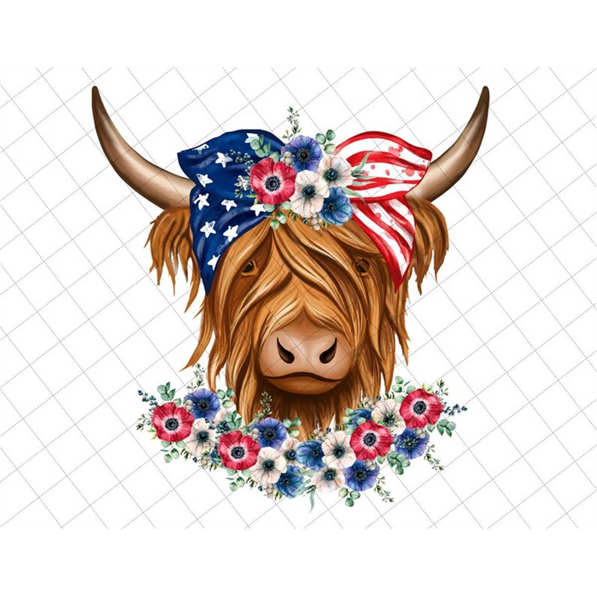 Happy 4th Of July Png, Highland Cow Png, Fourth Of July Png, - Inspire ...