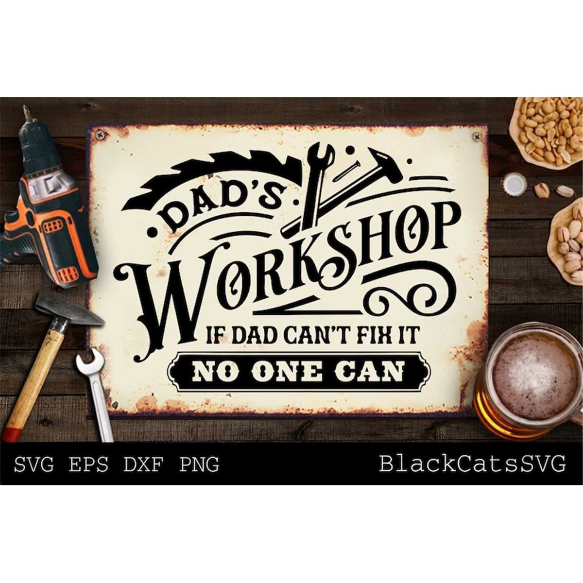 Dad's workshop svg, Workshop svg, Man cave Cut File svg, Gar | Inspire ...