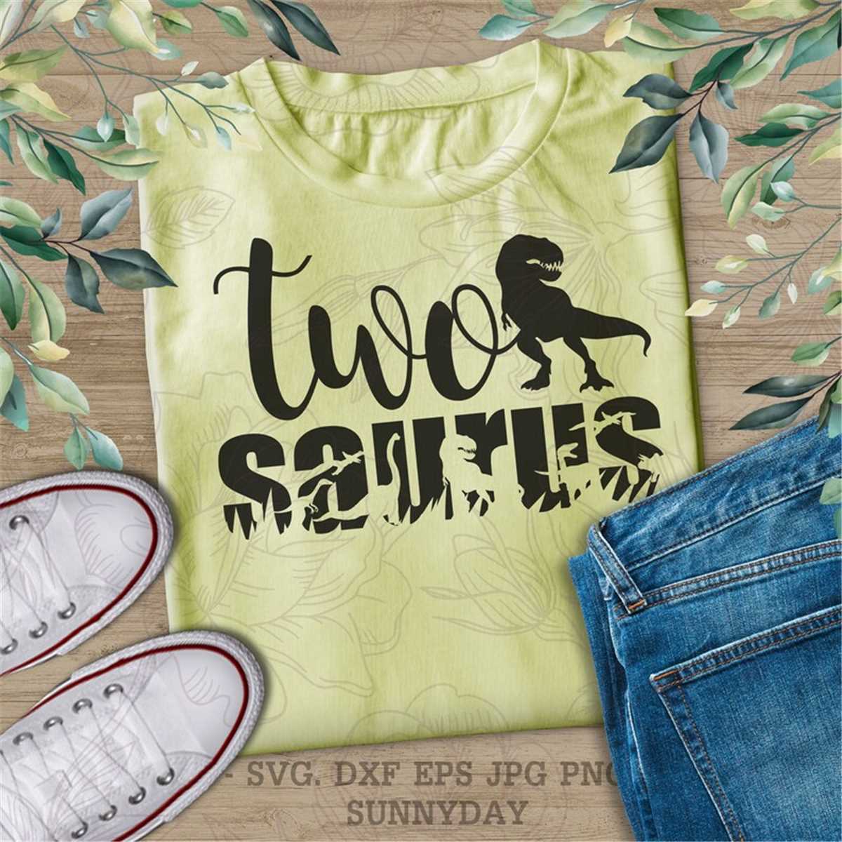 Two A Saurus Svg File,2nd birthday shirt,DXF Silhouette Prin | Inspire ...