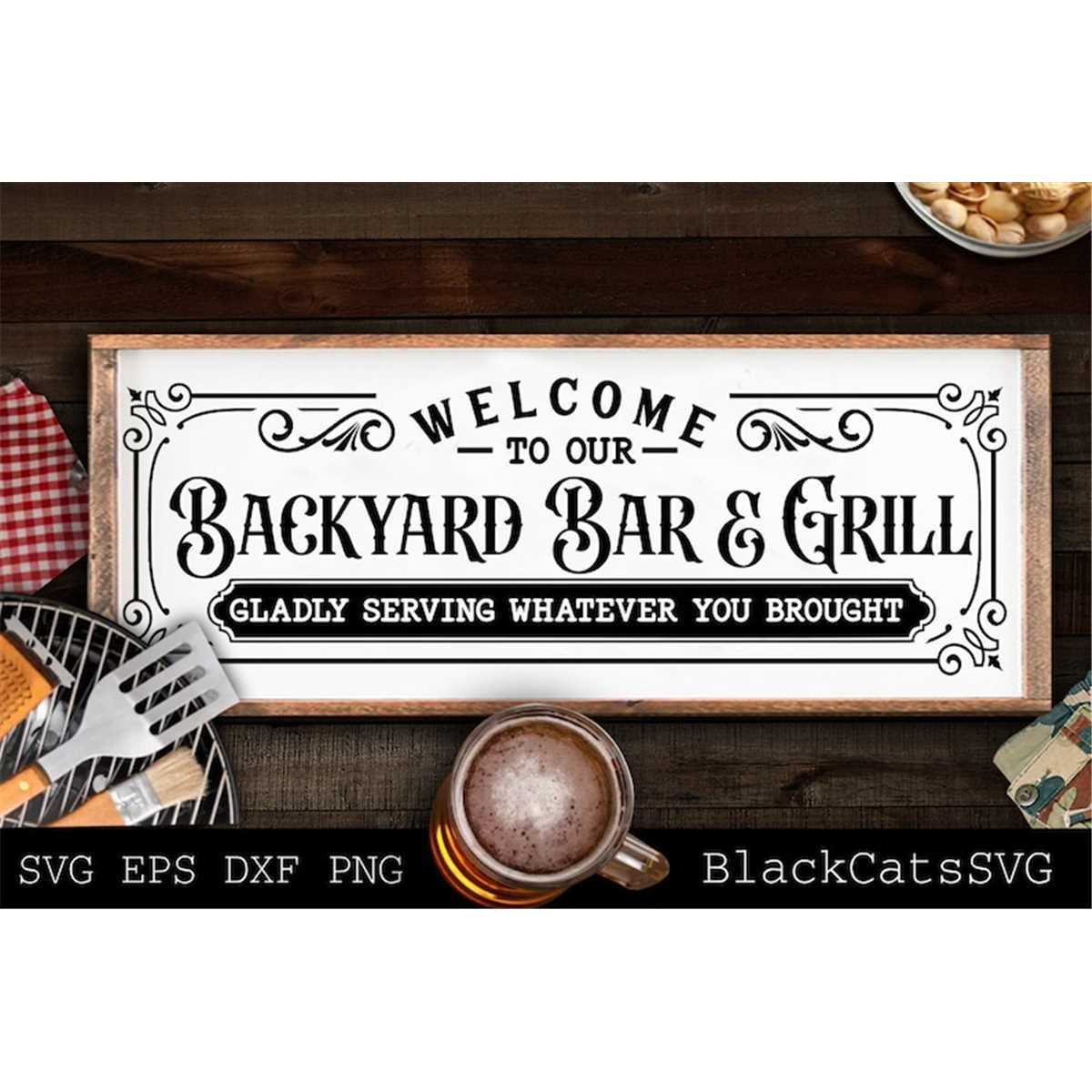 Welcome to our Backyard bar and grill svg, Grilling svg, BBQ | Inspire ...