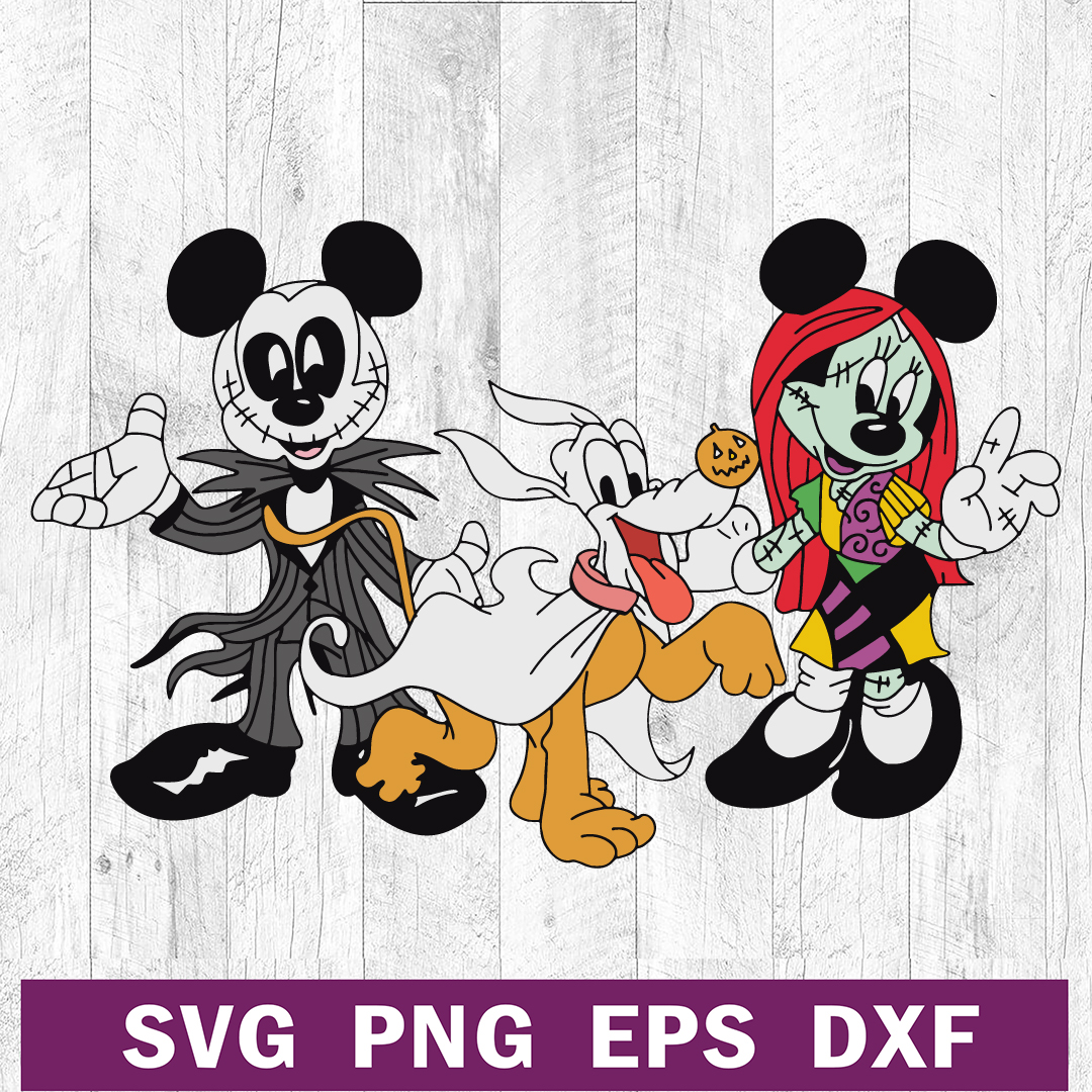 Jack skellington mickey mouse SVG PNG DXF file, Jack and sal | Inspire ...