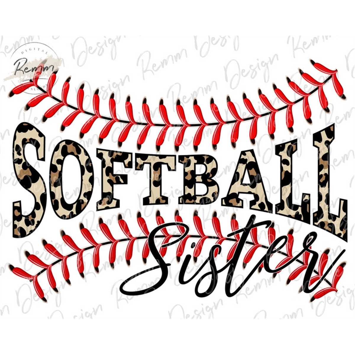 Leopard Softball Sister PNG, Sublimation Design Digital Down | Inspire ...