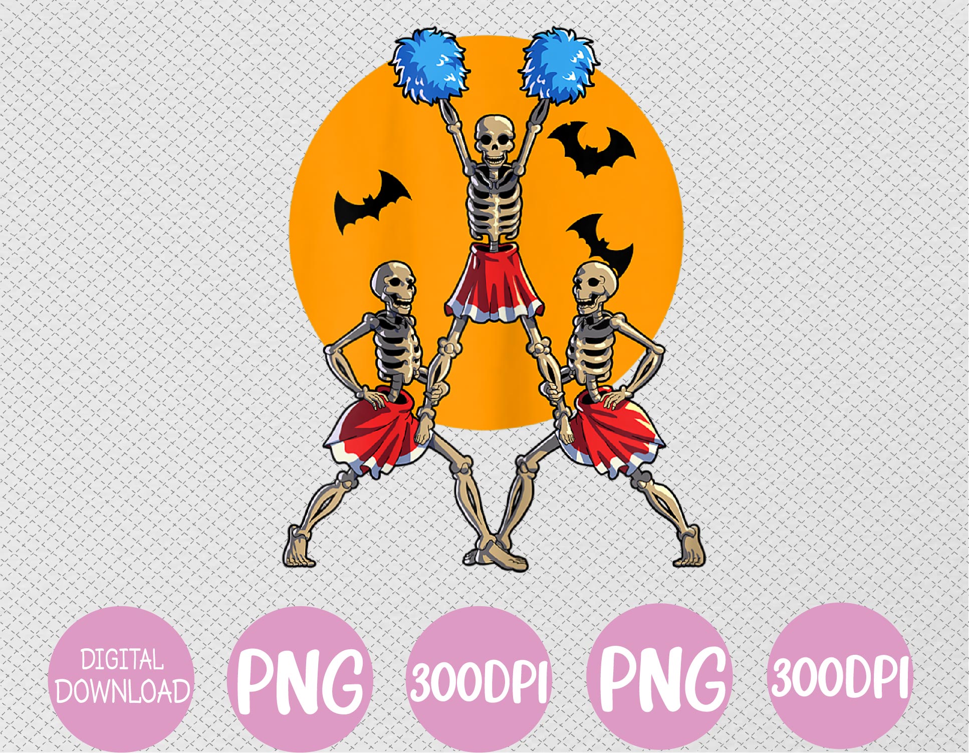 Cheerleading Skeleton Halloween Cheer Skeleton Cheerleader P | Inspire ...