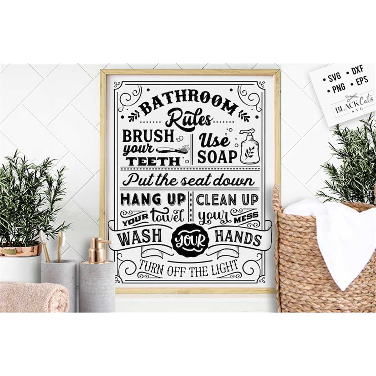 Bathroom rules svg, Bathroom SVG, Bath SVG, Rules SVG, Farmh | Inspire ...