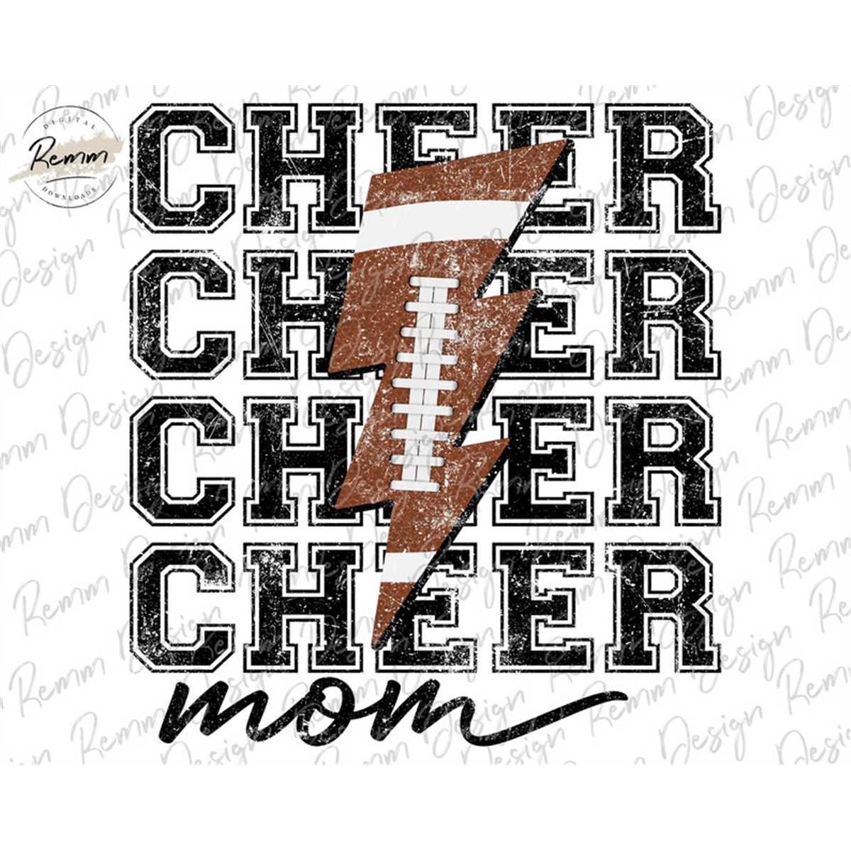 Cheer Mom Png, Football Cheer Mom Lightning Bolt Png, Distre | Inspire ...