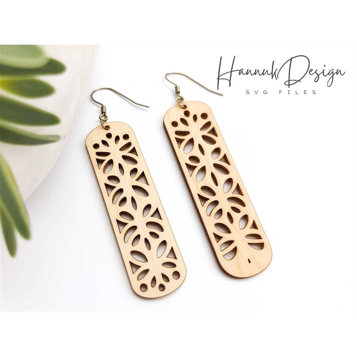 Rounded Rectangle Floral Boho Pattern Earring Svg Laser Cut - Inspire ...