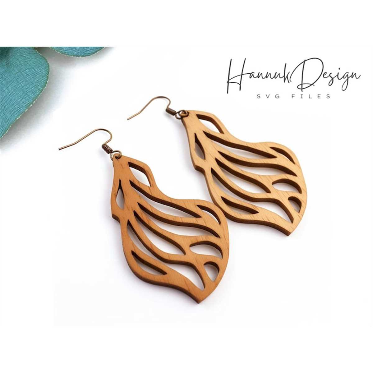 Elegant Wavy Abstract Pattern Wood Earring Svg laser Cut Fil | Inspire ...
