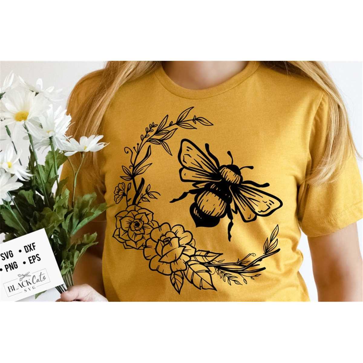 Bee and flowers svg, Bee svg, Sunflower svg, Honey bee svg, | Inspire ...