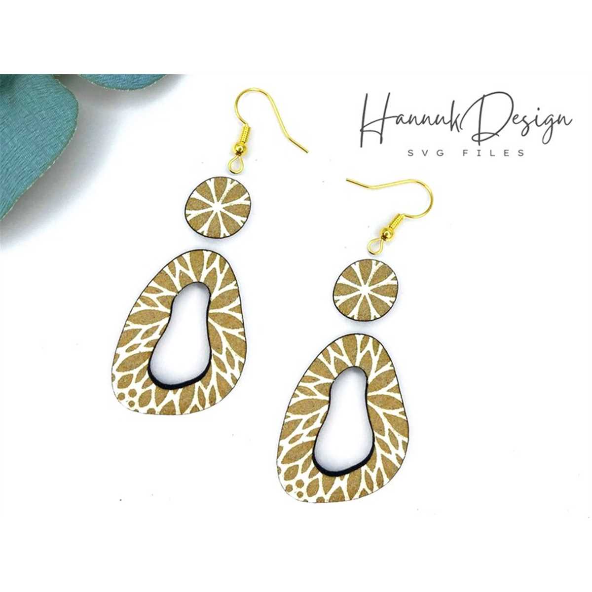 Abstract Earring Shapes Svg with Floral Engraving Laser Cut | Inspire ...