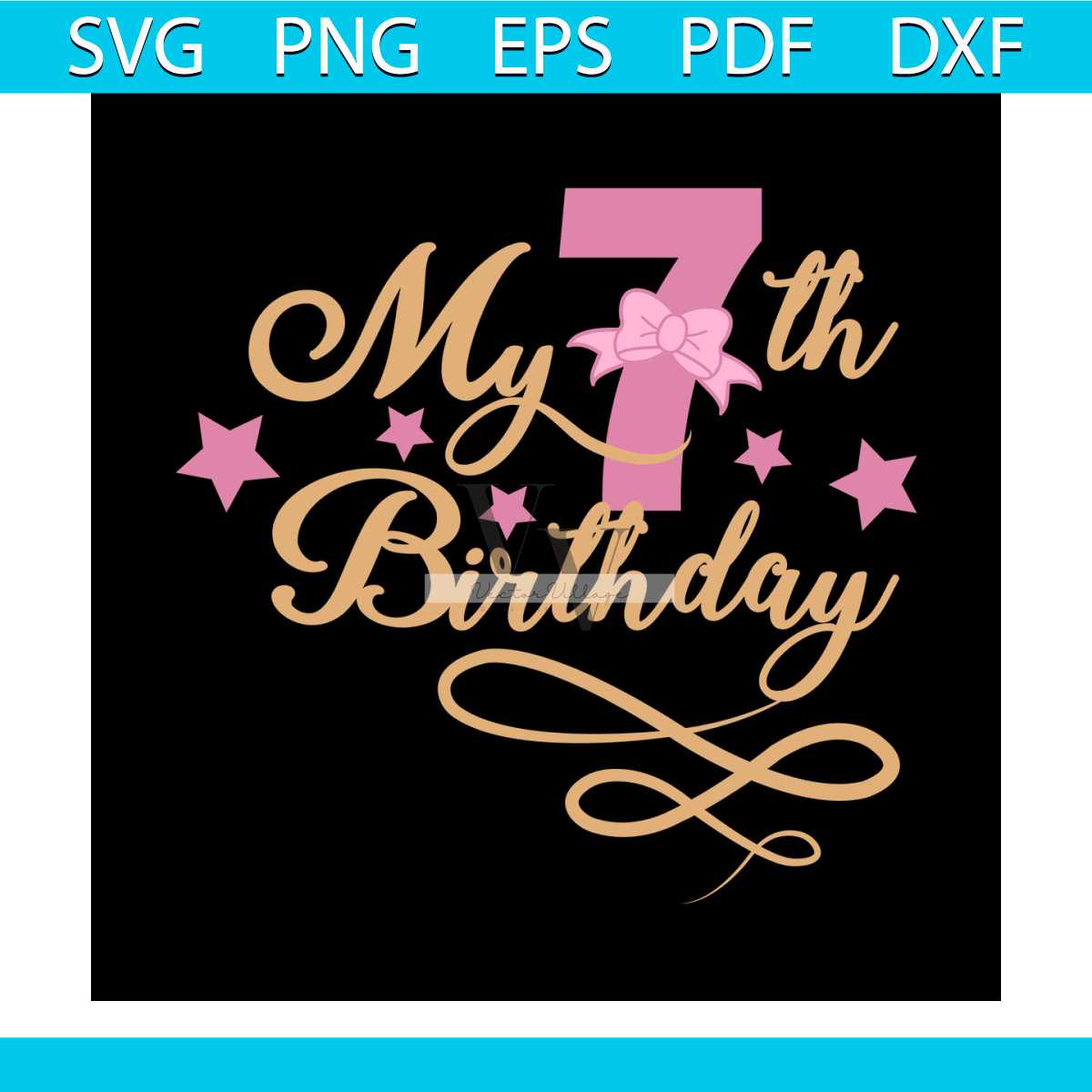 My 7th birthday Svg, Birthday Svg, Happy Birthday Svg, Birth | Inspire ...