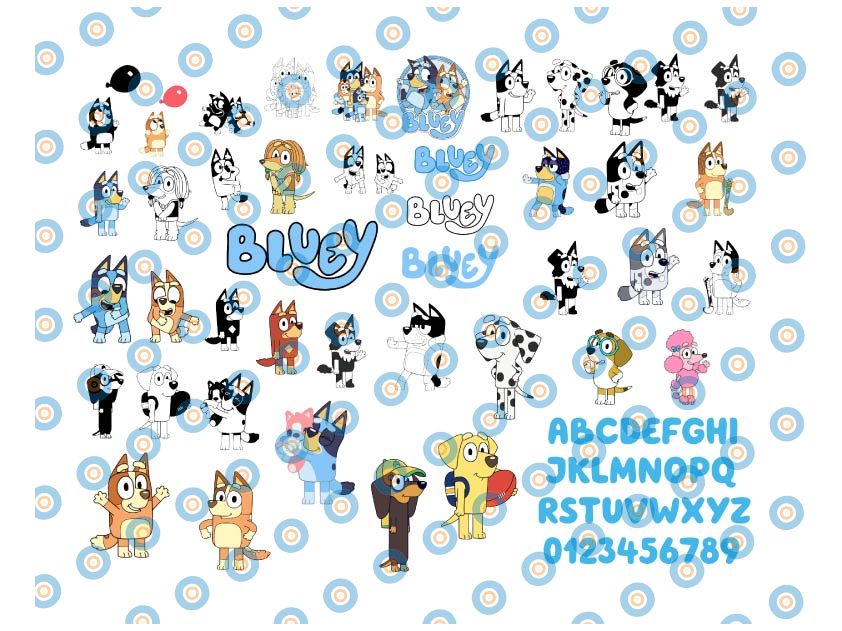 40Designs Bluey SVG Bundle And Full Alphabet SVG | Bluey svg | Inspire ...