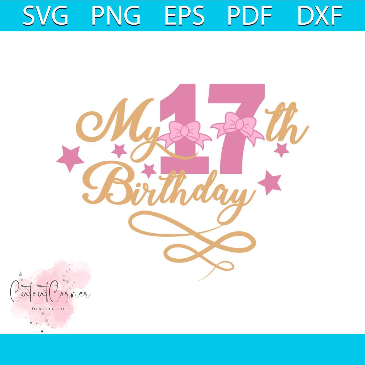 My 17th birthday Svg, Birthday Svg, Happy Birthday Svg, Birt | Inspire ...